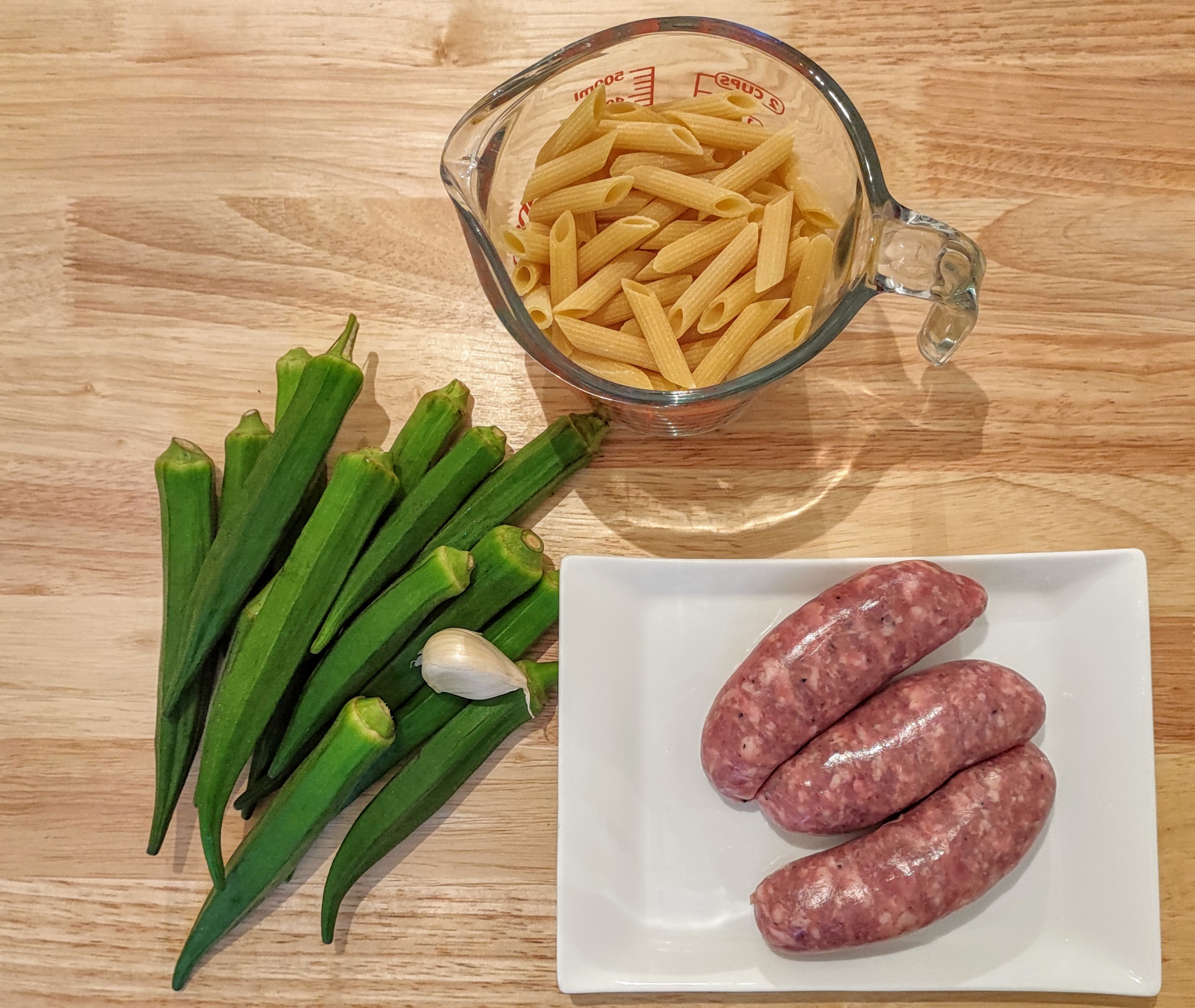 Penne alla Salsiccia e Ocra (Sausage and Okra with Penne Pasta) – Greg ...