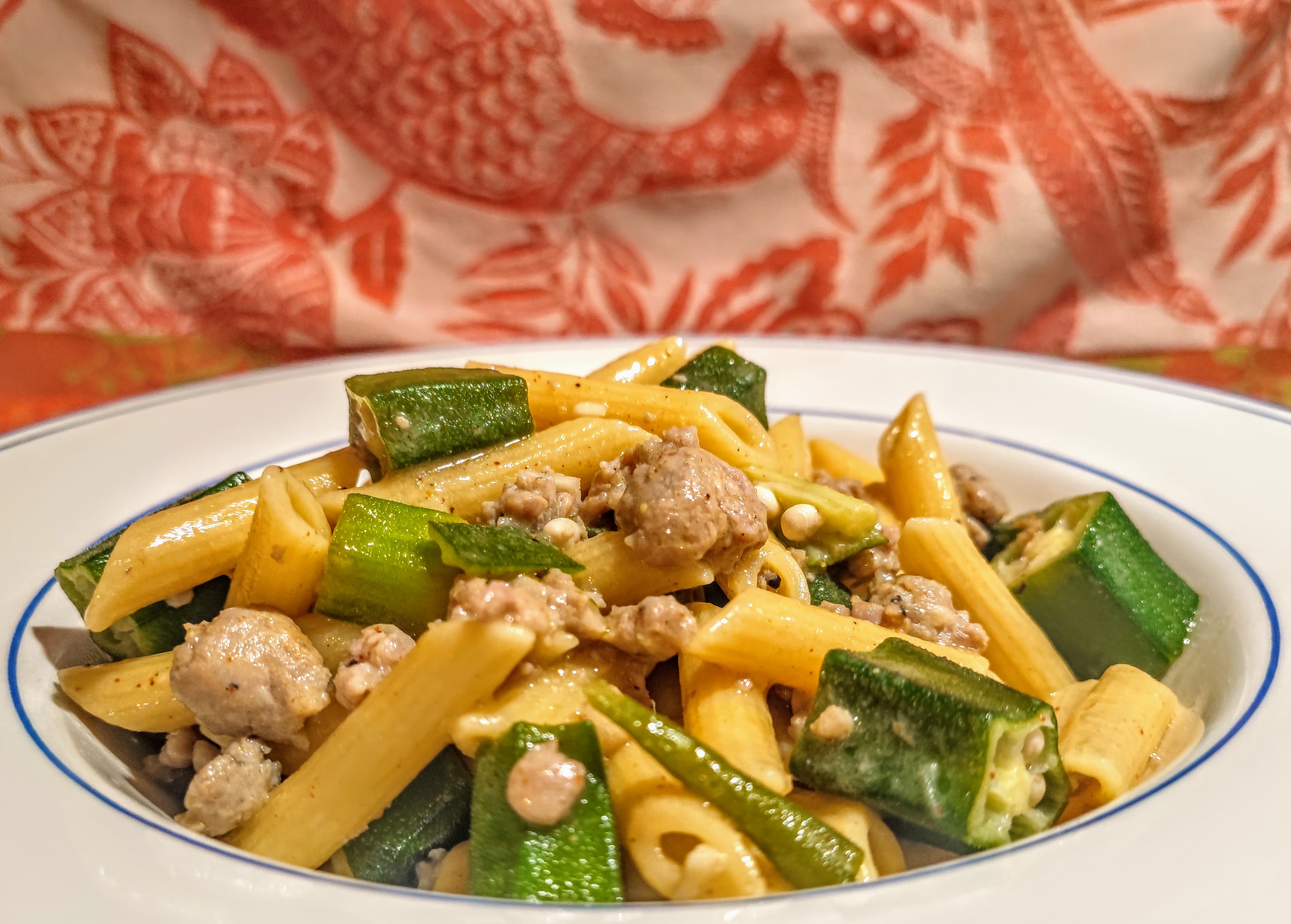 Penne alla Salsiccia e Ocra (Sausage and Okra with Penne Pasta) – Greg ...